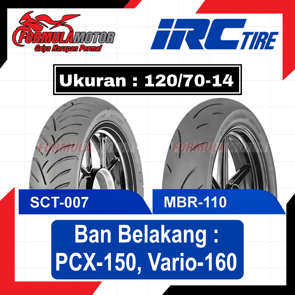 Jual 120/70-14 IRC Ring 14 Tubeless All Type - Ban Belakang Motor PCX ...