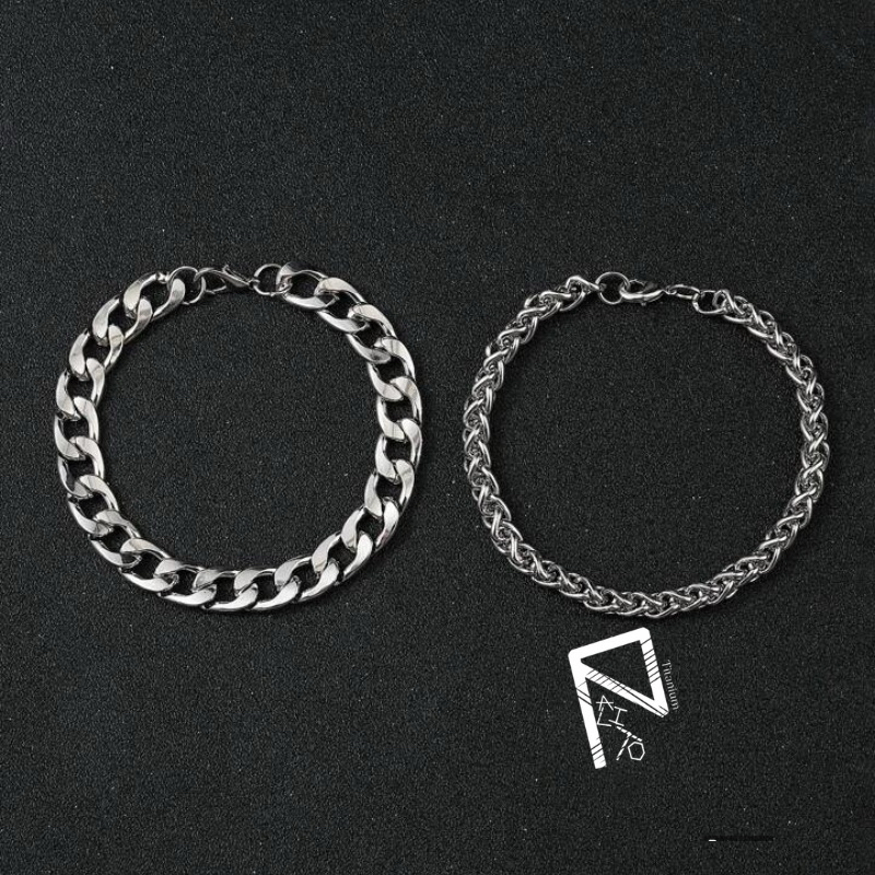 Jual GELANG TITANIUM PRIA WANITA MODEL RANTAI PUNK DAN TULANG NAGA ...