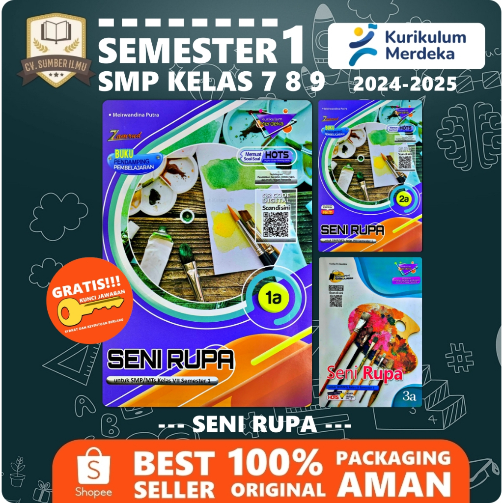 Jual LKS SENI RUPA SMP KELAS 7 8 9 SEMESTER 1 KURIKULUM MERDEKA 2024-2025 KURMER | Zamrud PUTRA ...