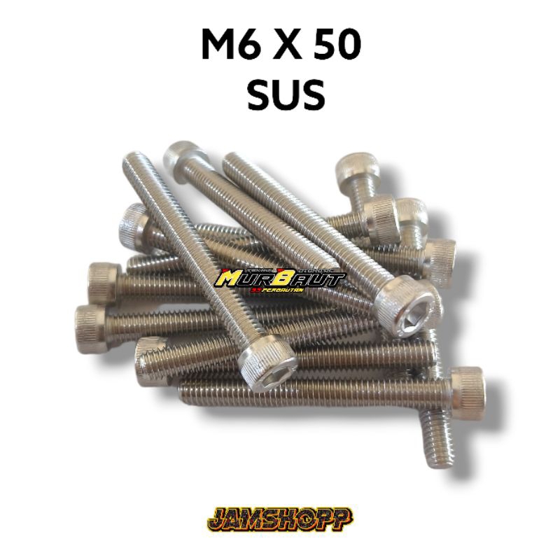 Jual BAUT L STAINLESS SUS 304 M6 X 50-100MM | Shopee Indonesia
