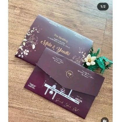 Jual paket contoh desain undangan full colour dan 1 warna | Shopee ...