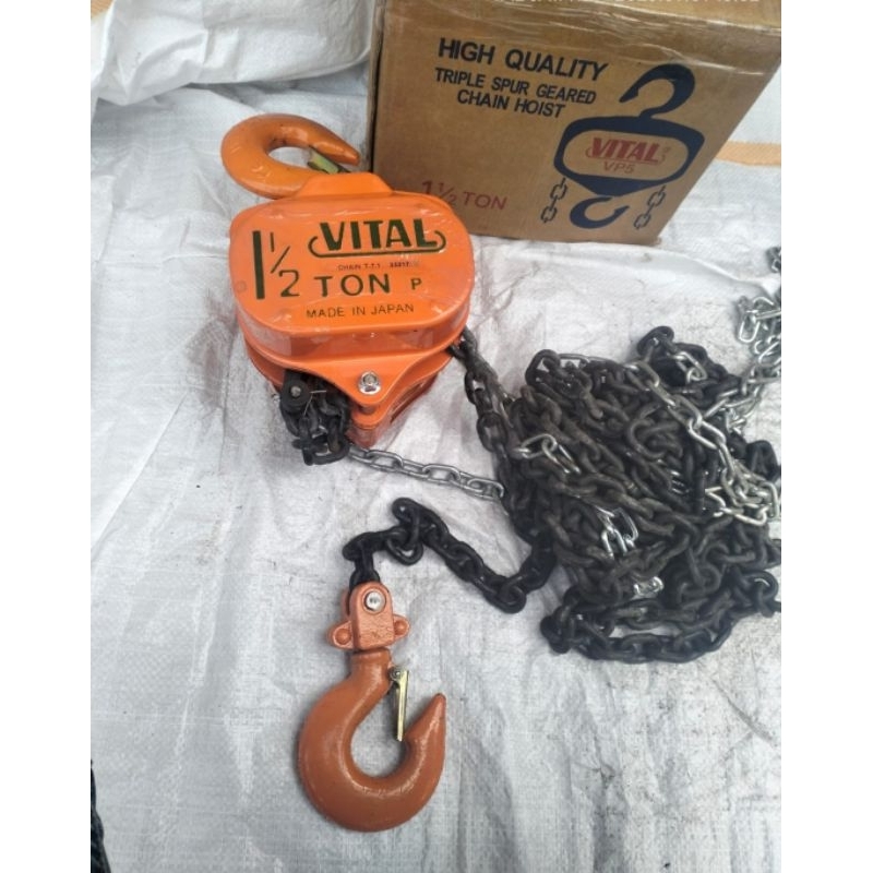Jual Chain Block 1.5 ton x 15 meter vital made in japan | Shopee Indonesia