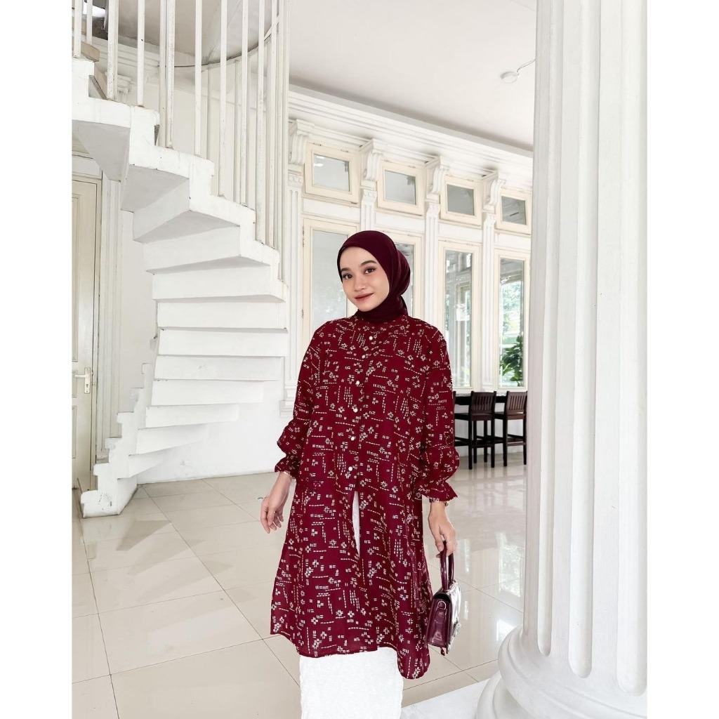 Jual Artomoro Tunik Jumputan Kremun | Shopee Indonesia