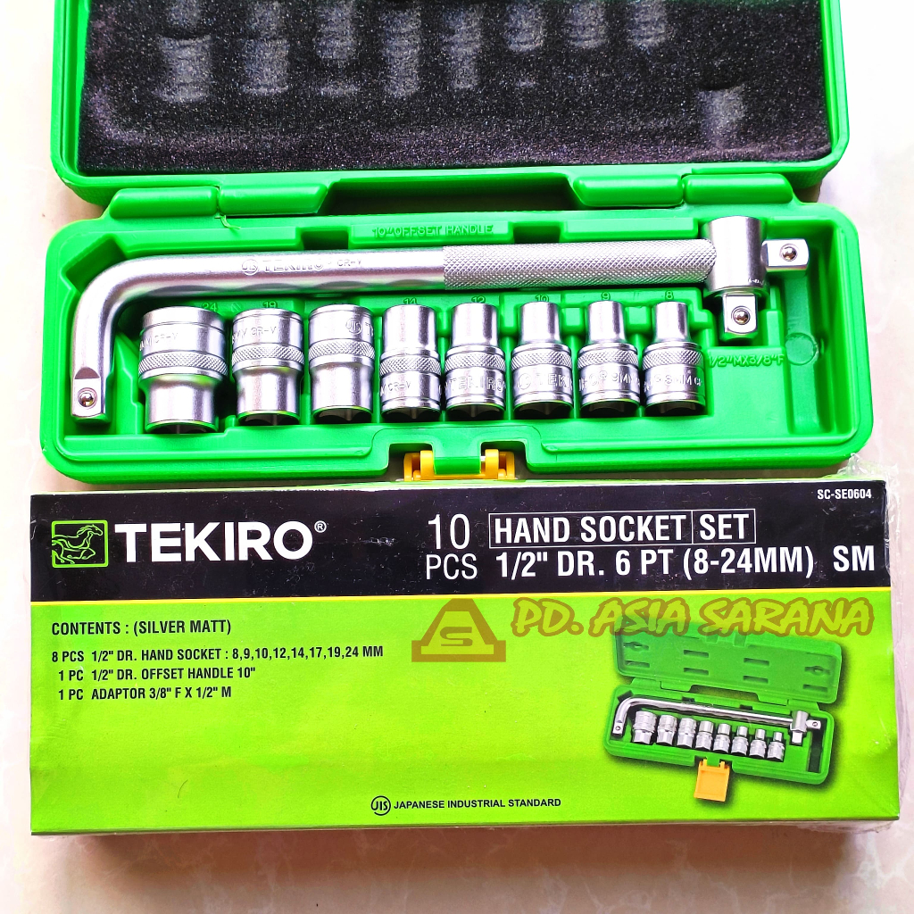 Jual Kunci Socket L 1/2" x 8-24mm Set 10pcs TEKIRO SC-SE0604 Sok Inch 6PT | Shopee Indonesia