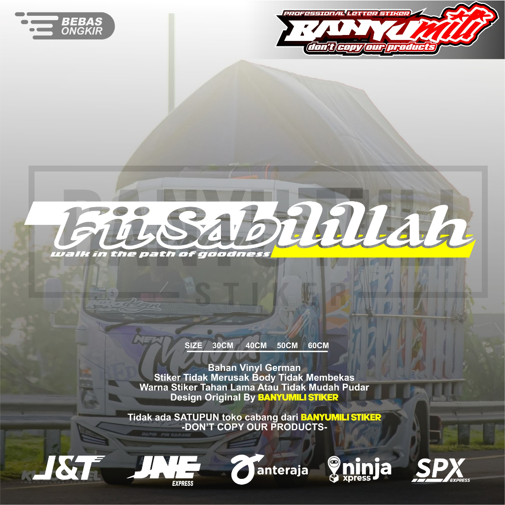 Jual Stiker cutting kaca truk fisabilillah variasi kaca depan truk ... Jual Stiker cutting kaca truk fisabilillah variasi kaca depan truk ...