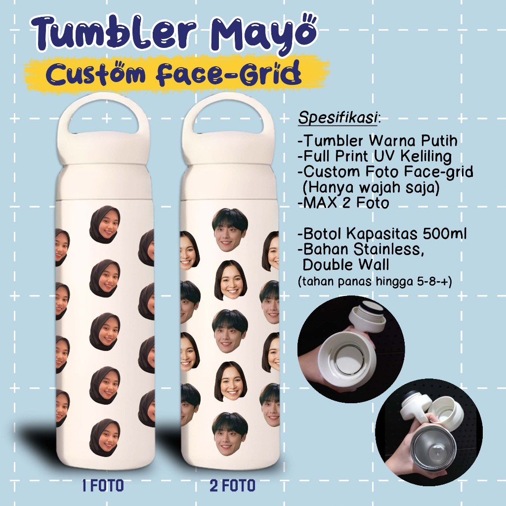 Jual CUSTOM TERMOS TUMBLER MAYO PUTIH FULL PRINT UV / DESAIN CUSTOM ...