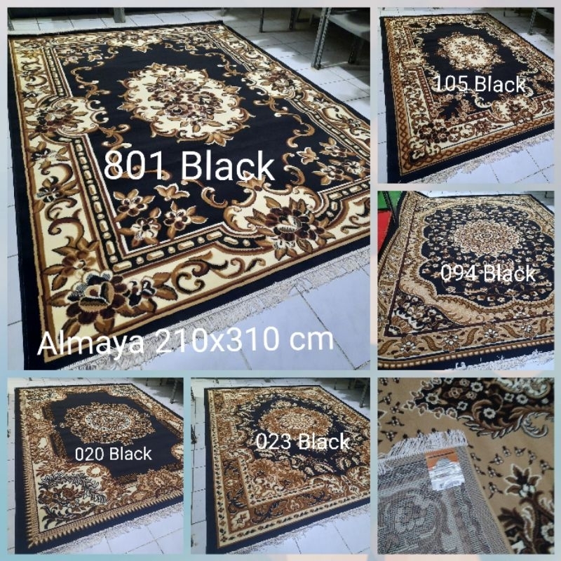 Jual Karpet Permadani Besar Jumbo Klasik Shafira Almaya Hitam Black Abu ...