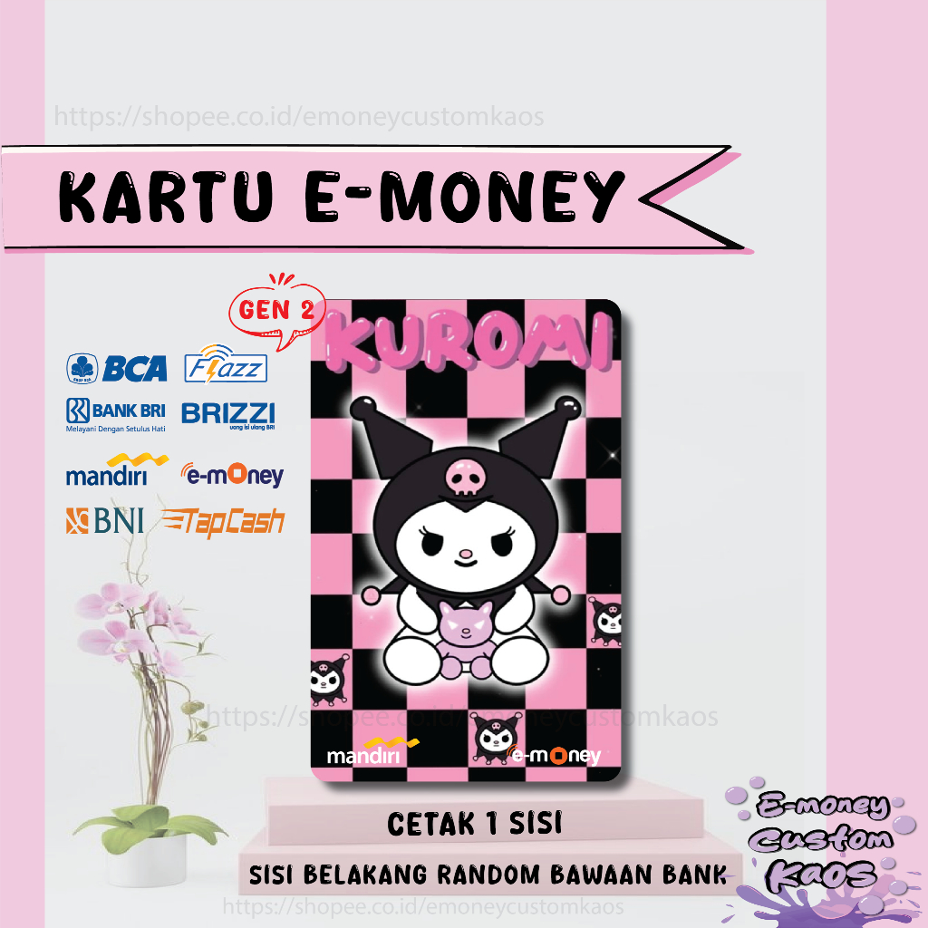 Jual KARTU EMONEY KUROMI CUTE ANIME MANDIRI FLAZZ BCA BNI TAPCASH ...