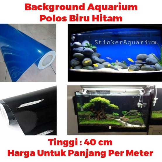 Jual Background Aquarium POLOS Tinggi 40 cm Biru Hitam Glossy PER METER ...