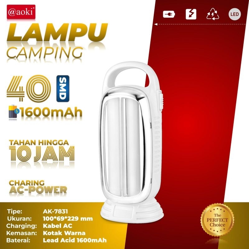 Jual Aoki Lampu Emergency LED 40 SMD/ Lampu Darurat AK-7831 | Shopee ...