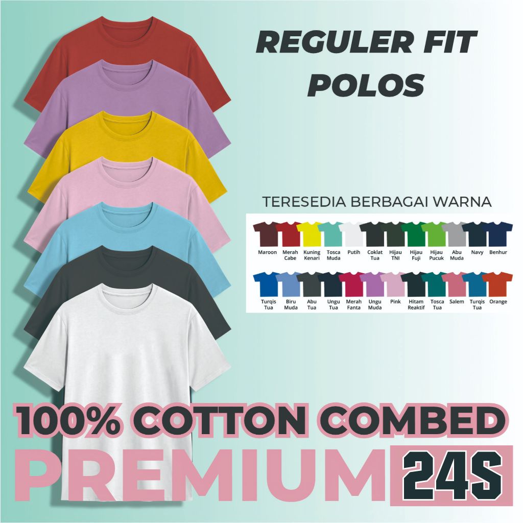Jual EVREZ Kaos Polos katun knitto Lengan pendek UNISEX Asli Katun 24s ...