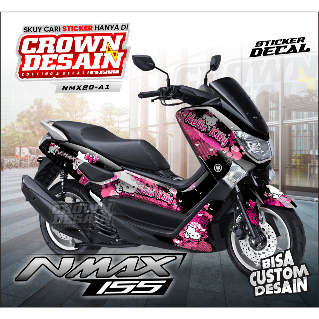 Jual STIKER DECAL YAMAHA NMAX 155 OLD 2015-2019 MOTIF HELLO KITTY ...