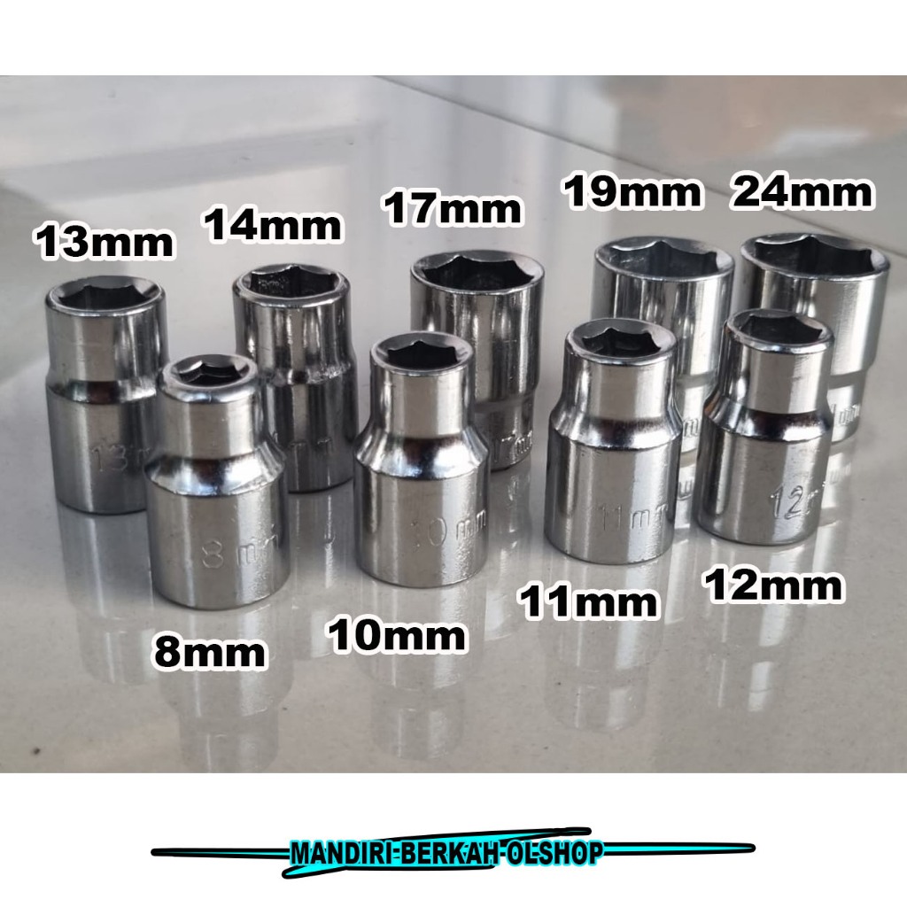 Jual Mata Sok 1/2 inch 6pt 8 10 11 12 13 14 17 19 21 mm 24mm - Kunci Sock Shock Socket Satuan ...