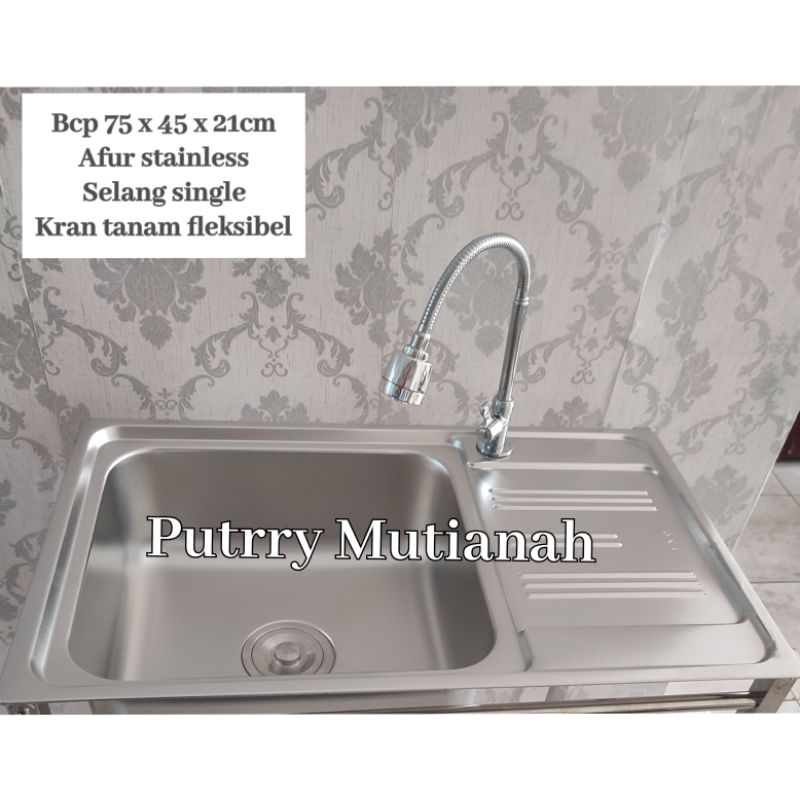 Jual Promo Laris Wastafel Cuci Piring uk 75x45 Kitchen Sink Bak cuci ...