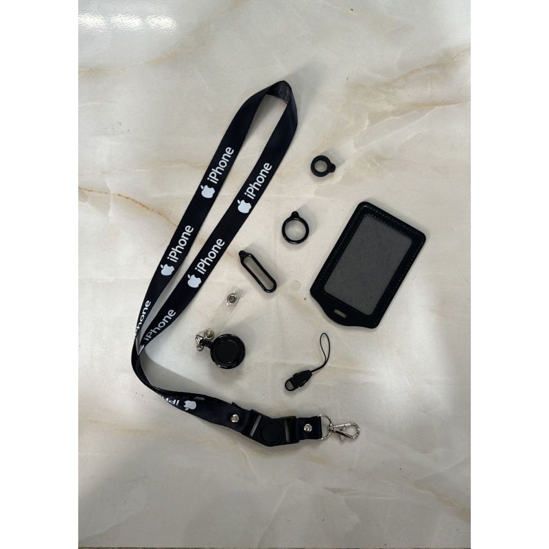 Jual Tali Lanyard IPHONE APPLE APEL / Lanyard Hitam Premium / gantungan ...