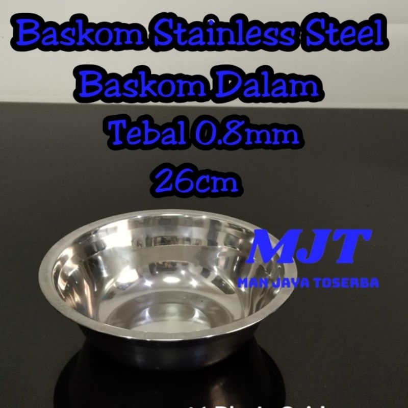 Jual Baskom Stainles 26cm Baskom Dalam Stainles 26cm Tebal 0.8mm ...