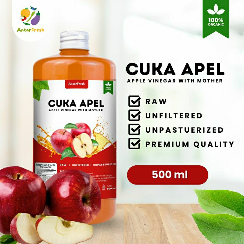 Jual Cuka Apel Original AntarFresh 500ml / Apple Vinegar with Mother ...