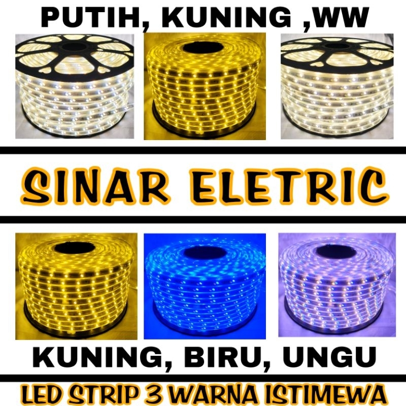 Jual LAMPU LED STRIP SELANG WASEO BISA 3 WARNA ,SMD 5730 , METERAN 1 ...
