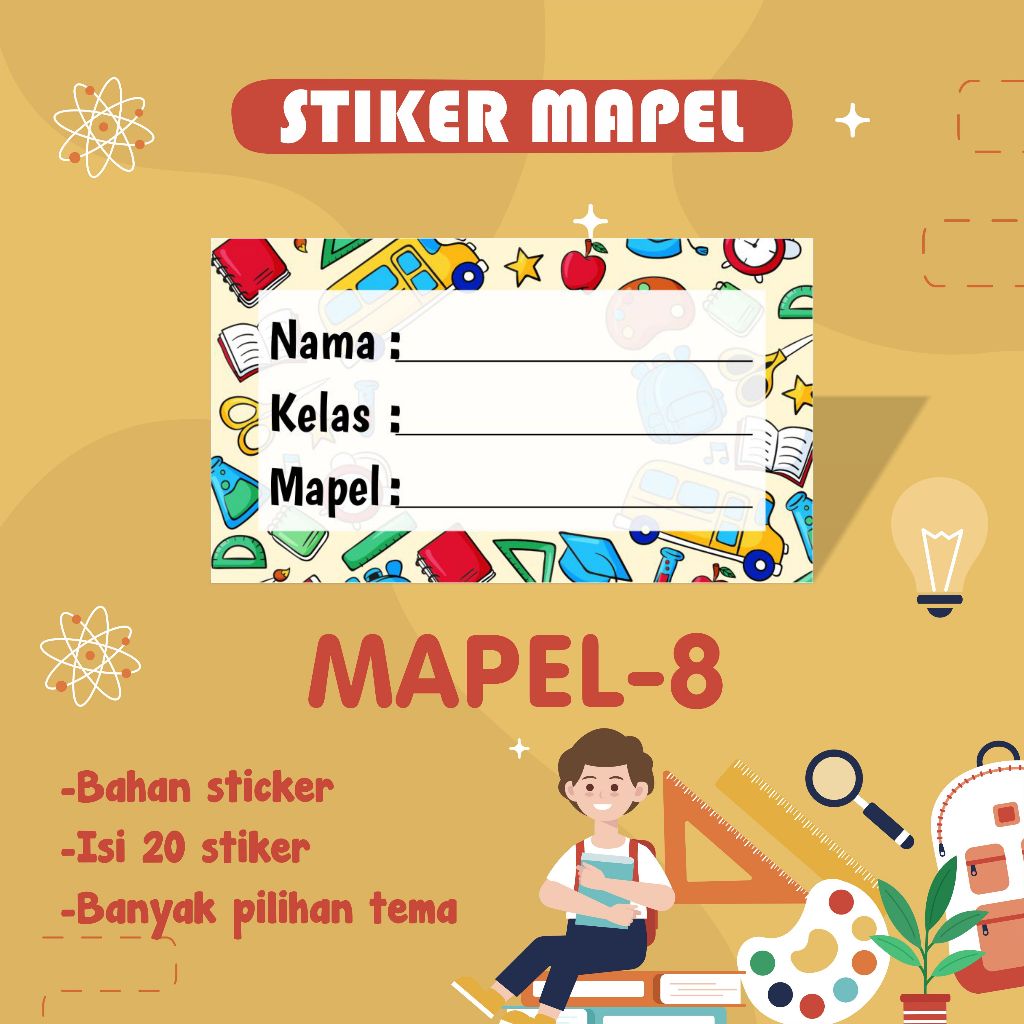 Jual 20 Stiker Mapel - Label Buku Pelajaran Sekolah - Stiker mata ...