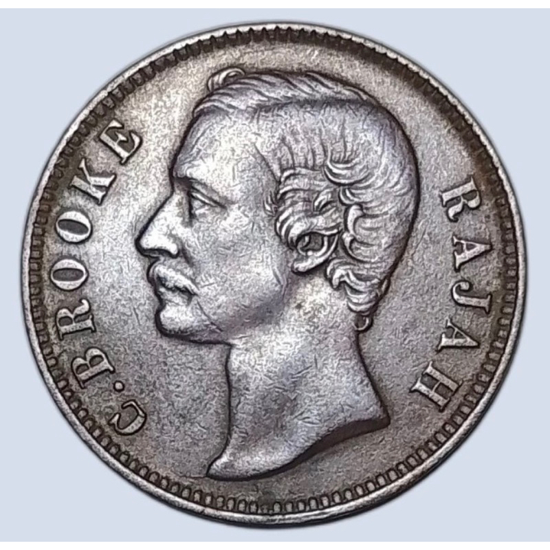 Jual uang koin kuno Sarawak (Malaysia) 1 cent C brooke rajah tahun 1886 ...