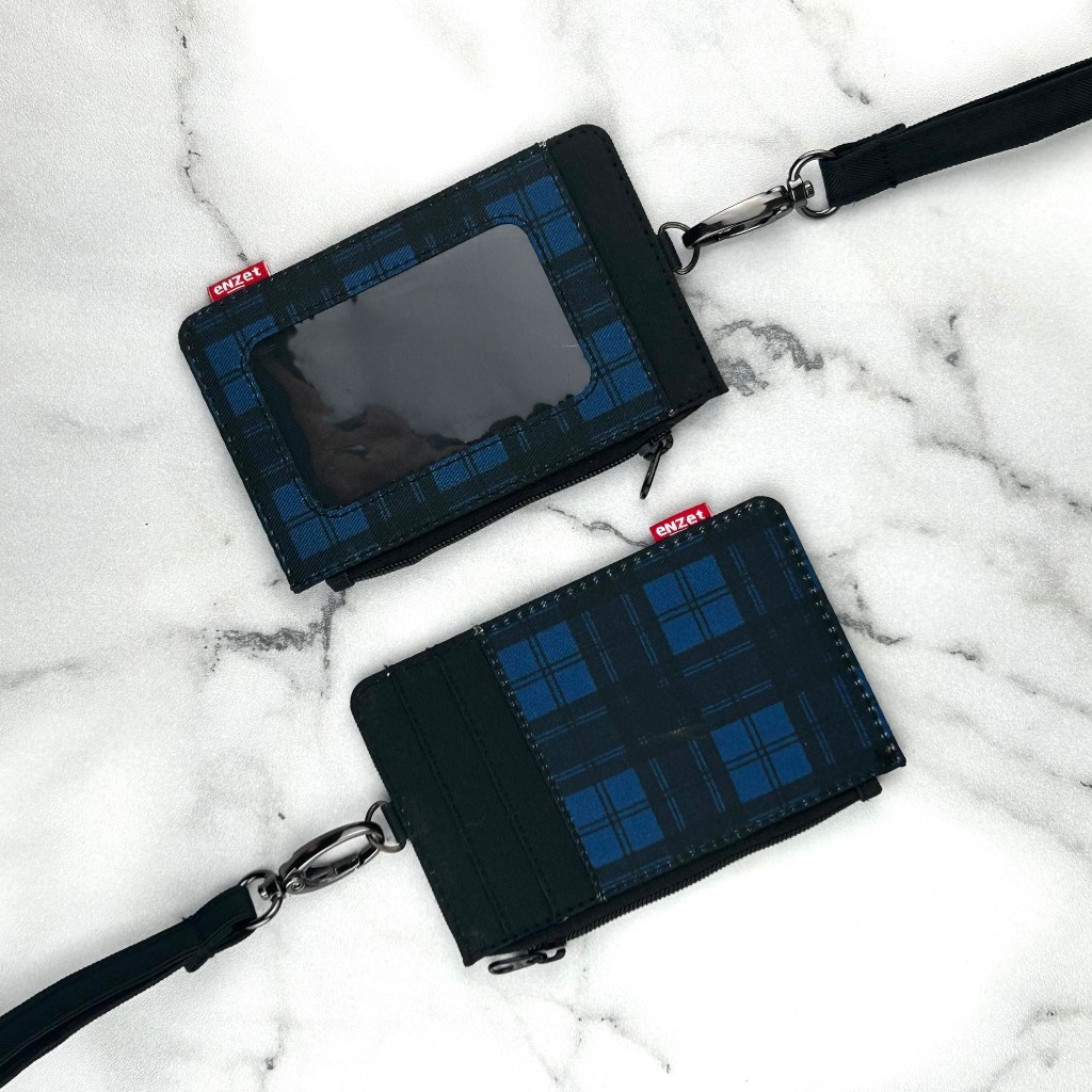 Jual ID card holder hanging wallet name tag kartu lanyard zipper motif ...