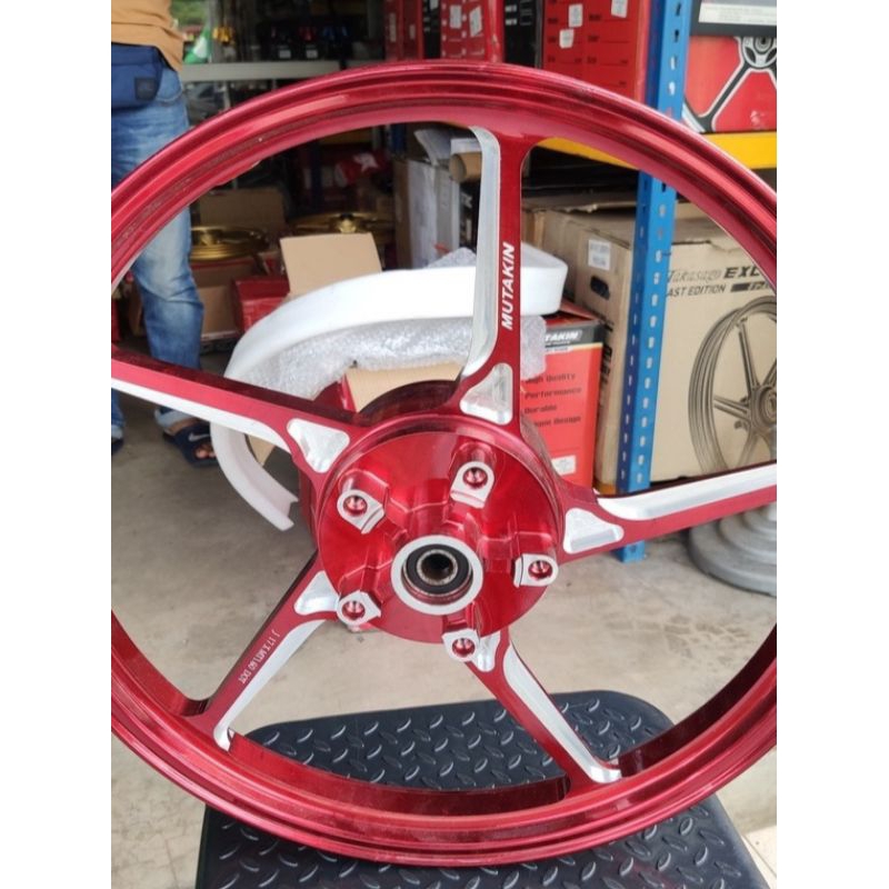 Jual MUTAKIN PELEK CNC VELG 525 PNP MX KING VIXION NEW WARNA MERAH RED ...