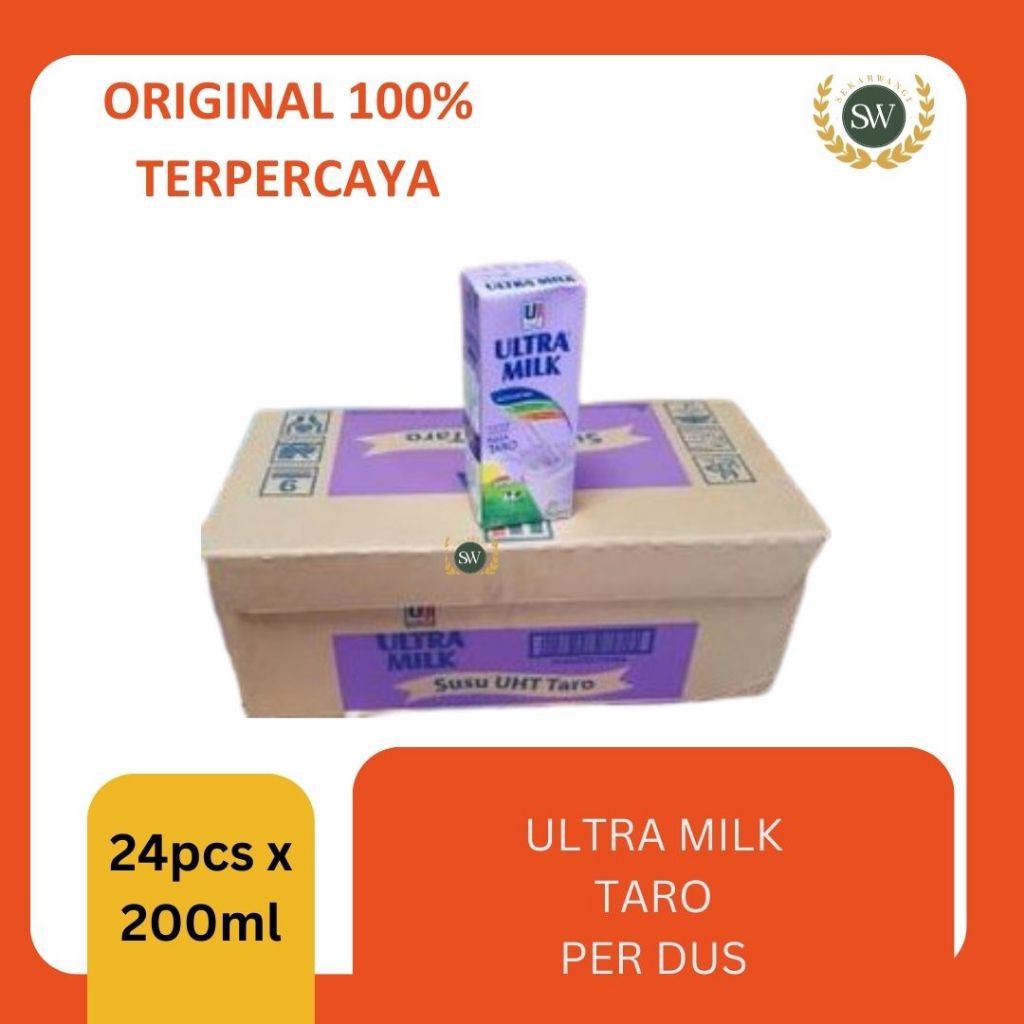Jual Ultra Milk - Rasa TARO- PER DUS/ KARTON - Isi 24 pcs x 200ml ...