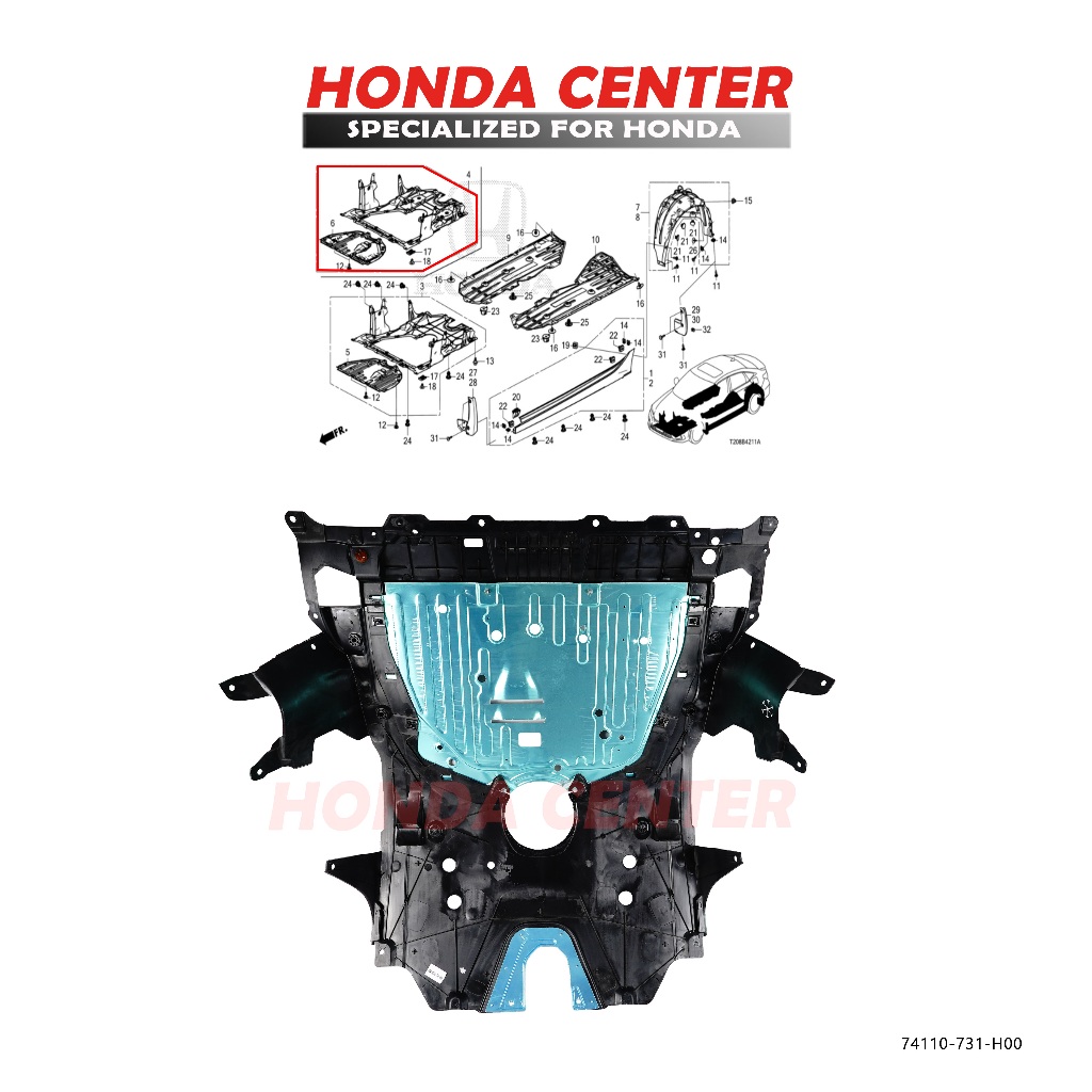 Jual Cover Under Plastik Splash Engine Pelindung Dek Bawah Mesin Civic Rs 2022 2023 2024 ...