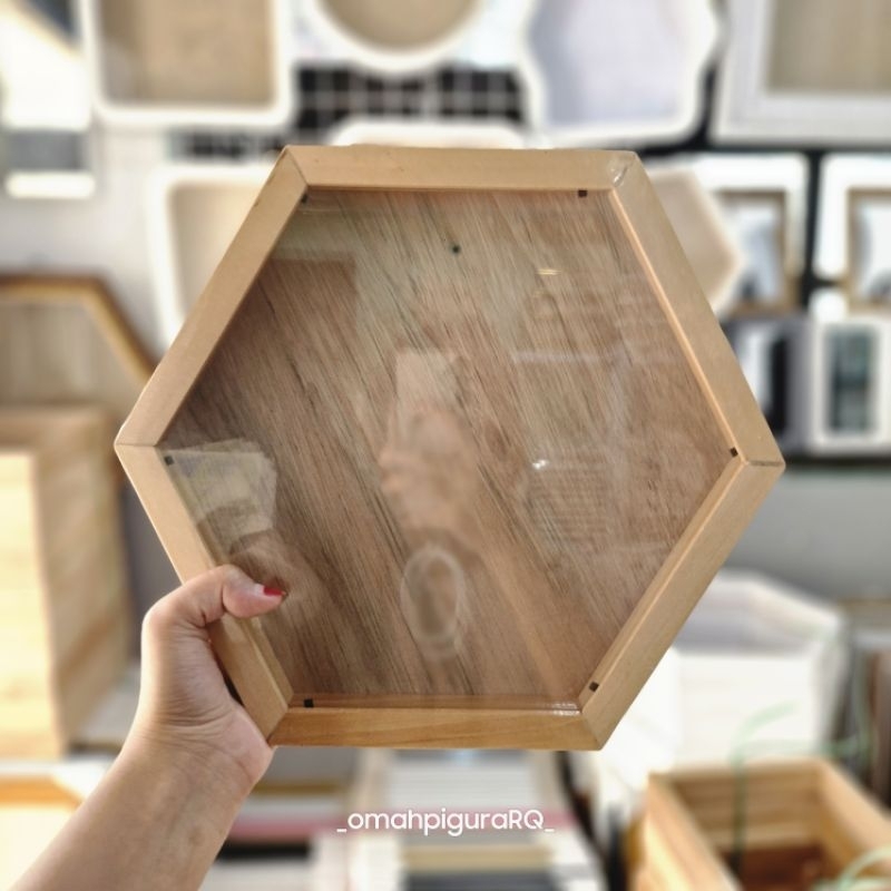 Jual [Hexa.D25cm] Pigura Mahar / Bingkai 3D /figura Kayu | Hexagonal | Shopee Indonesia