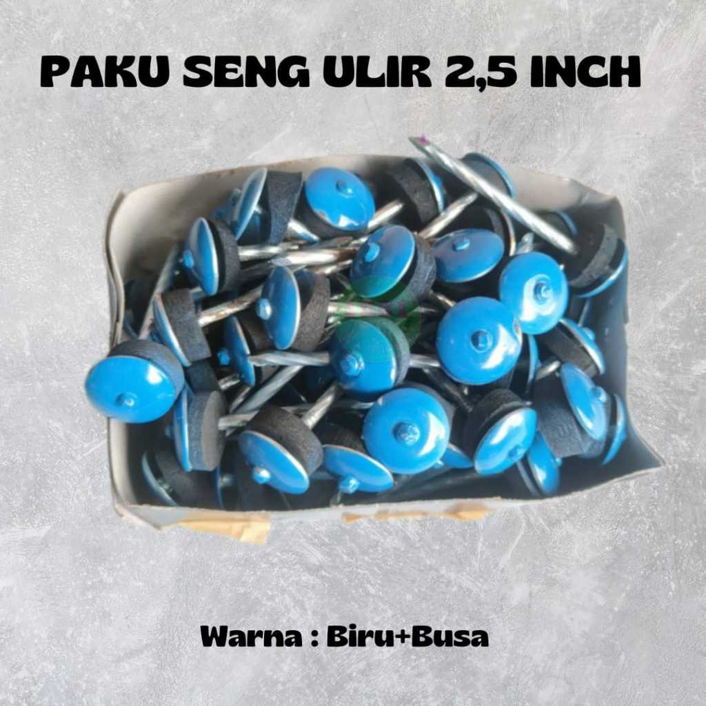 Jual PAKU SENG ULIR WARNA BIRU + KARET BUSA 2.5 INCH - ISI 7 ONS PER ...