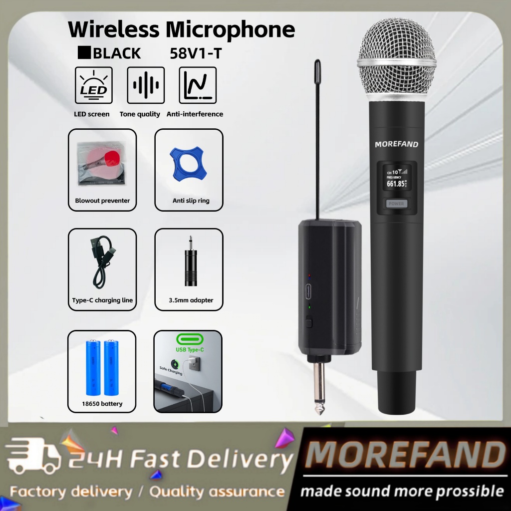 Jual Wireless Microphone UHF Dual Handheld Microphone Wireless ...