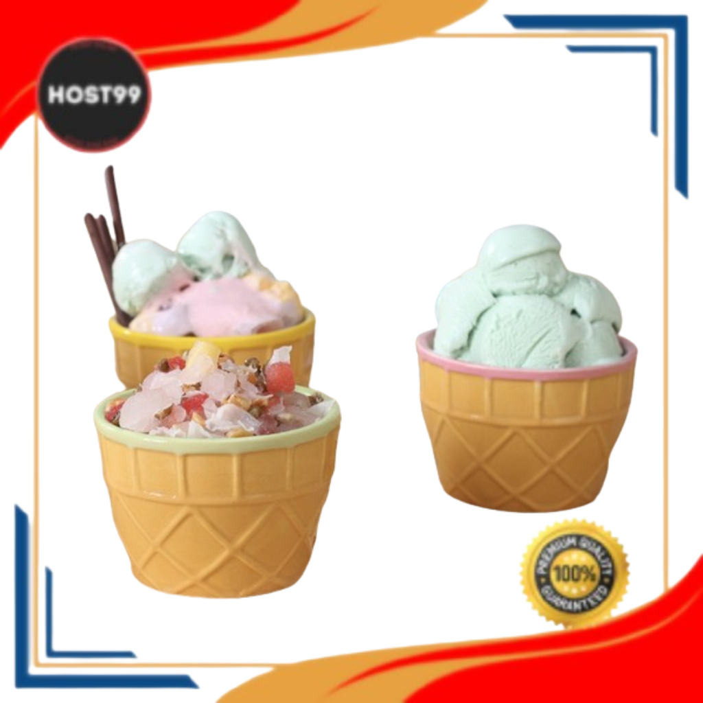 Jual DH - MANGKOK ES KRIM MANGKOK CEMILAN ICE CREAM BOWL SET MANGKOK ...