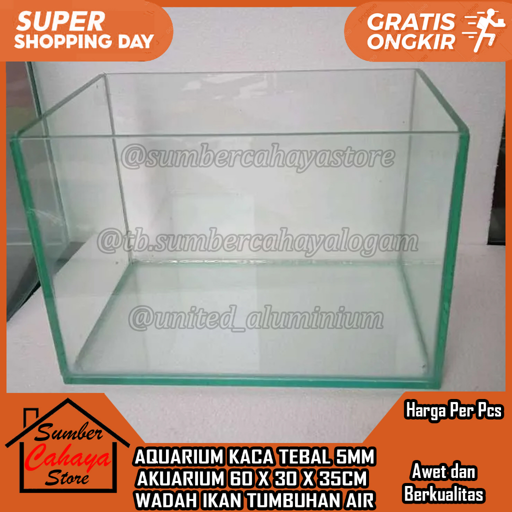 Jual [Kargo] Aquarium Kaca 60 X 30 X 30cm Tebal 5mm Akuarium Wadah ...