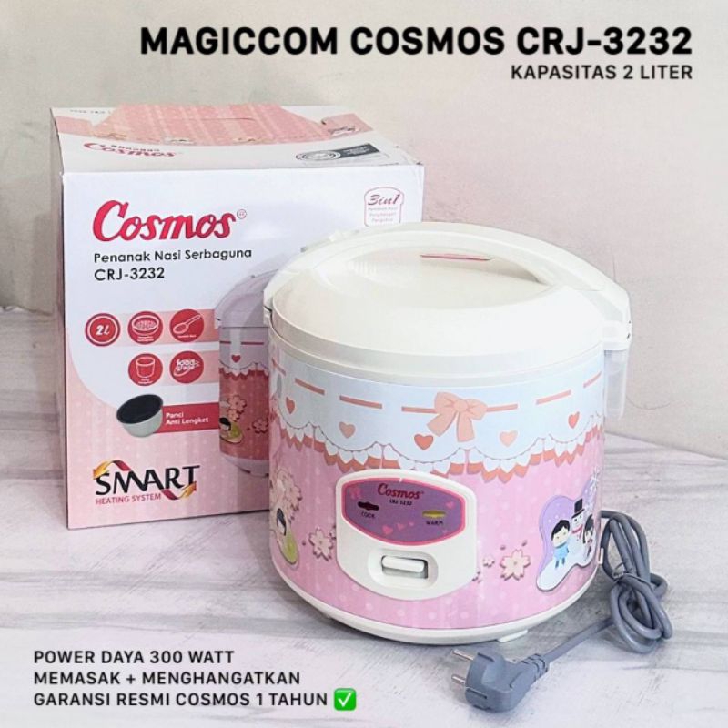 Jual Rice Cooker Magic Com Cosmos CRJ-3232 Ukuran Kapasitas 2 Liter ...