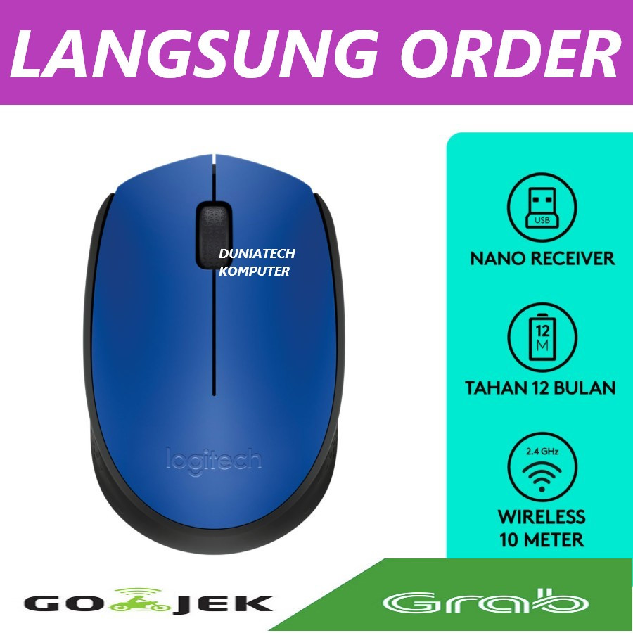 Jual Logitech Wireless Mouse M171 Original warna BIRU | Shopee Indonesia