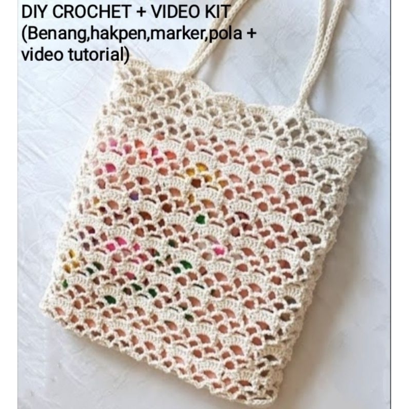 Jual DIY CROCHET KIT TAS WITH VIDEO TUTORIAL RAJUT PAKET MERAJUT ...