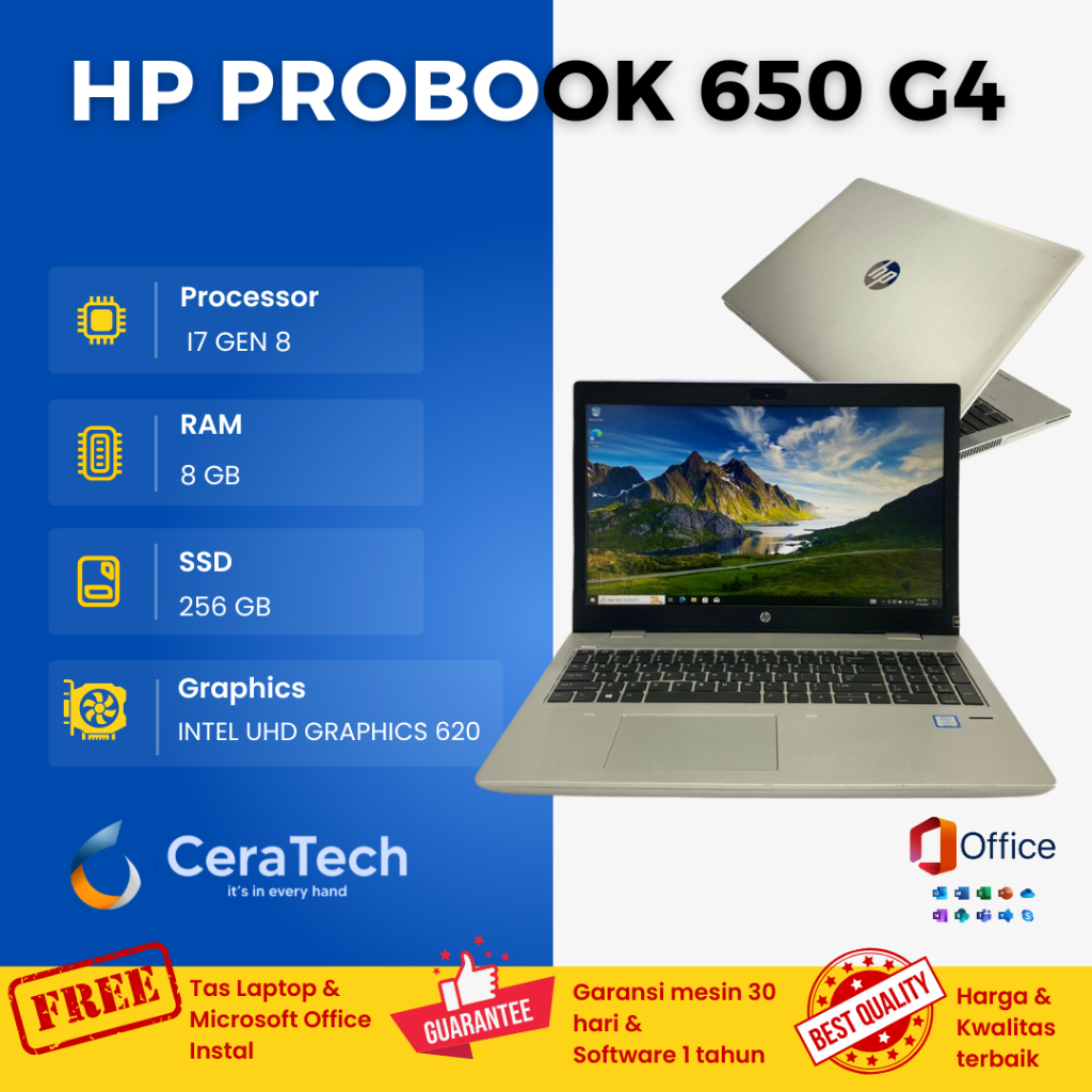 Jual LAPTOP HP PROBOOK 650 G4 I7 GEN 8 RAM 8 GB SSD 256 GB | Shopee ...