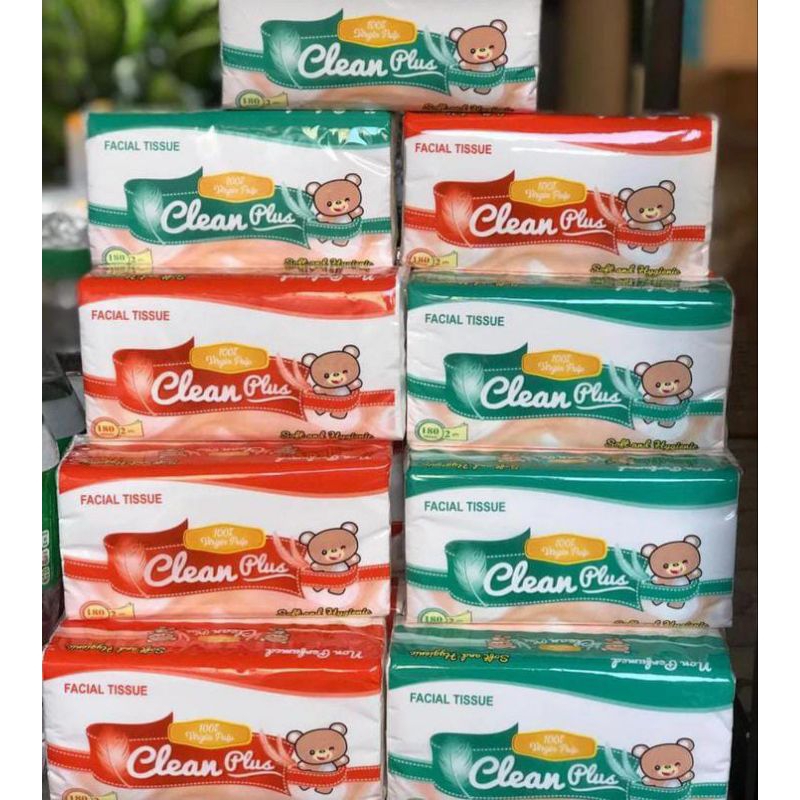 Jual Clean Plus Facial Tissue 180 sheets / Tisu Wajah (1 SET 6 PACK ...