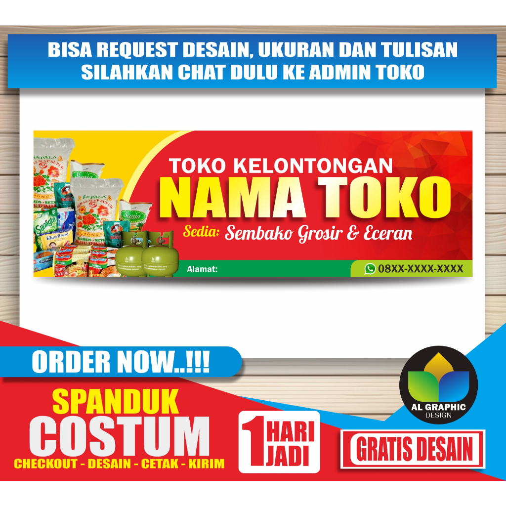 Jual SPANDUK/BANNER WARUNG SEMBAKO// ES KELAPA MUDA // BISA COSTUM SESUAI YANG DI INGINKAN ...