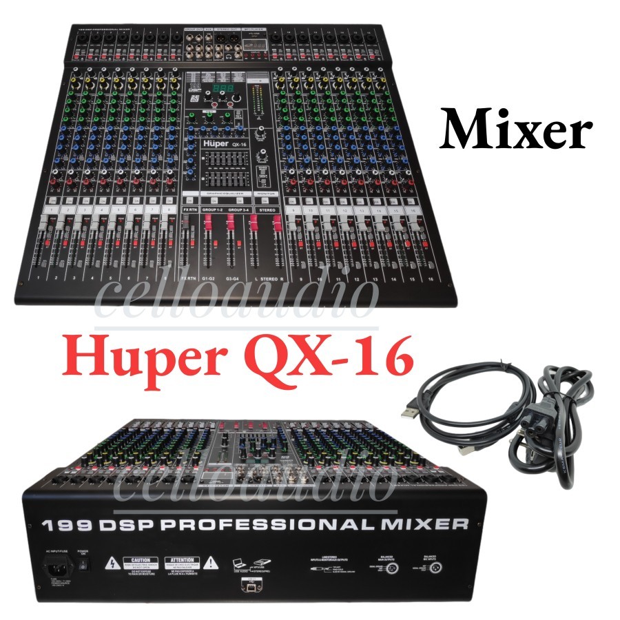 Jual Mixer Audio 16 Channel Huper QX-16 Original Mixer QX 16 USB Bluetooth | Shopee Indonesia