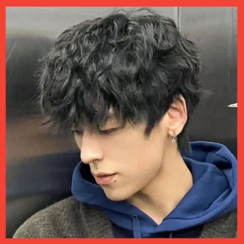 Jual Wig Pria Rambut Pendek Ikal Warna Hitam Natural Gaya Pria Eropa ...