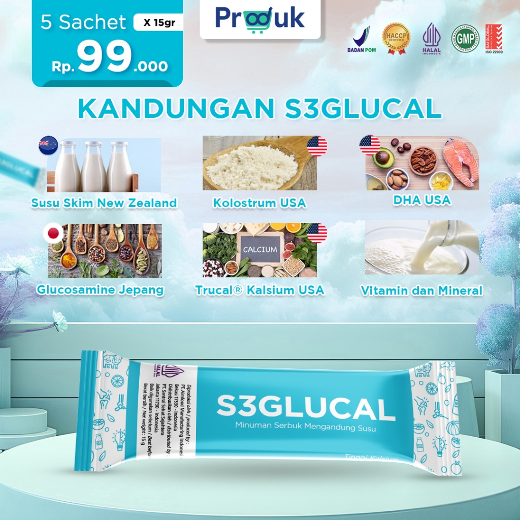 Jual Produk S3GLUCAL 5 SACHET - Susu New Zealand with Colostrum ...
