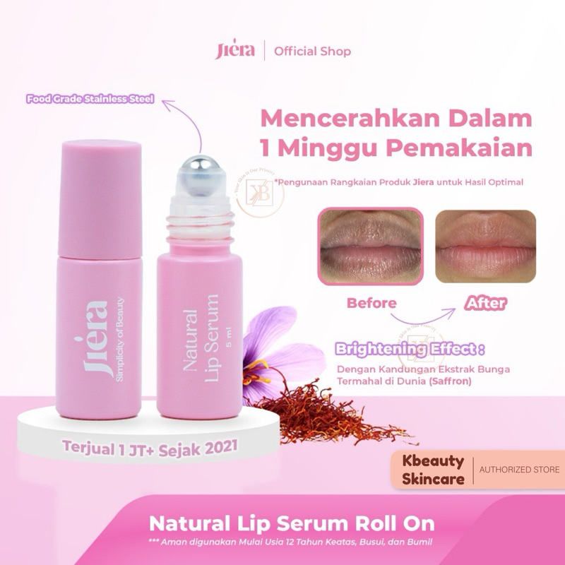 Jual Jiera Natural Lip Serum 5ml Roll on | Serum Pencerah Bibir Dengan ...