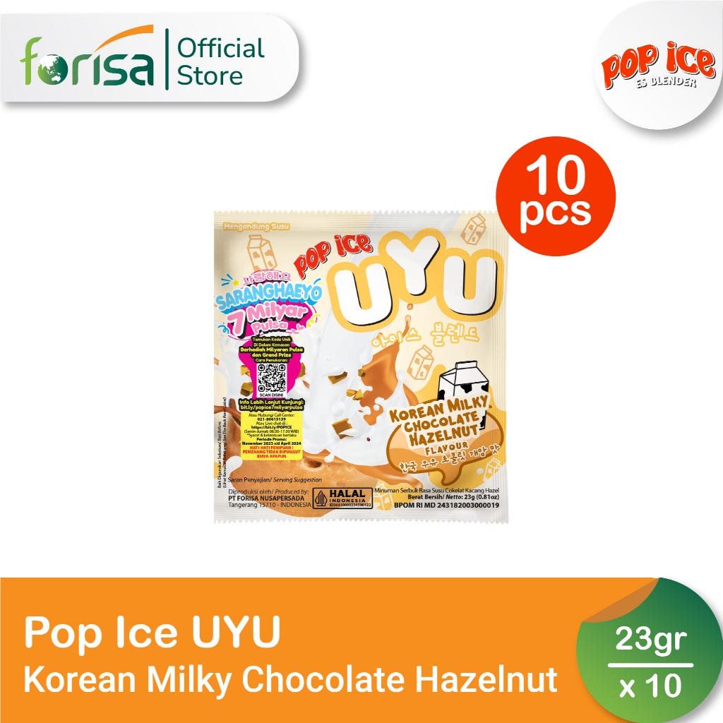 Jual Pop Ice Milk Shake Powder UYU Rasa Korean Milky Chocolate Hazelnut ...