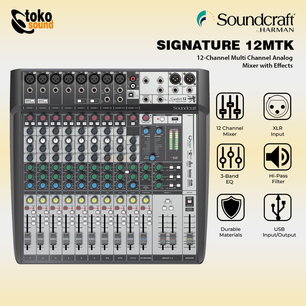 Jual Soundcraft Signature 12MTK - 12 Channel Multi-track Mixer Analog ...