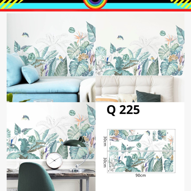 Jual Wallsticker Wallstiker Wall Sticker Stiker Dinding Motif Daun Hijau Tempelan Hiasan ...