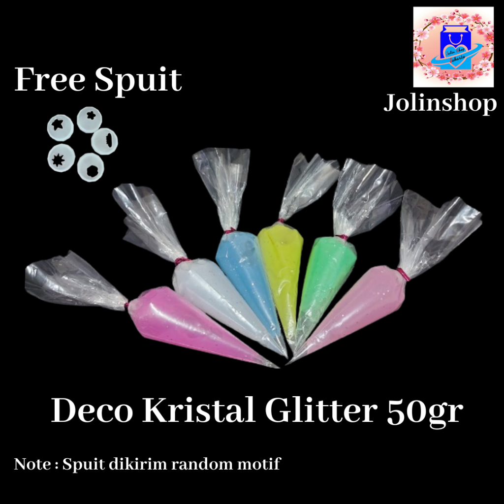 Jual Free Spuit Deco Cream 50gr Crystal Glue Glitter Gel Bening DIY ...