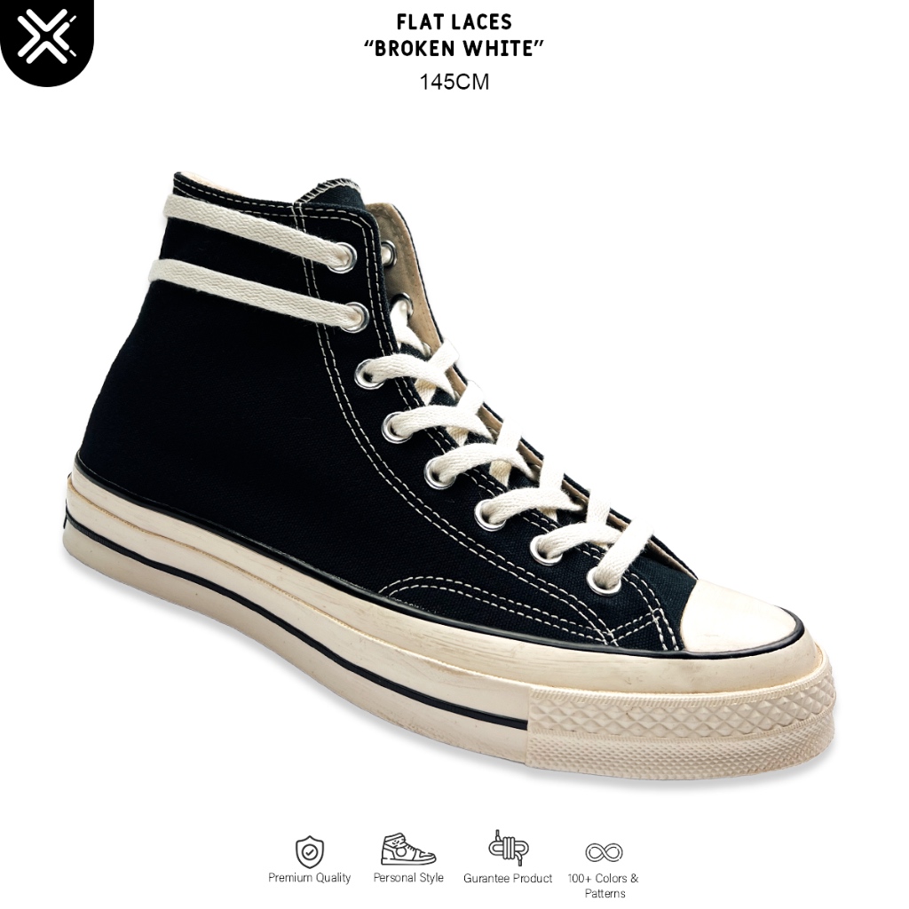 Jual TALI SEPATU CONVERSE 70S BROKEN WHITE (FLAT LACES) | PREMIUM ...