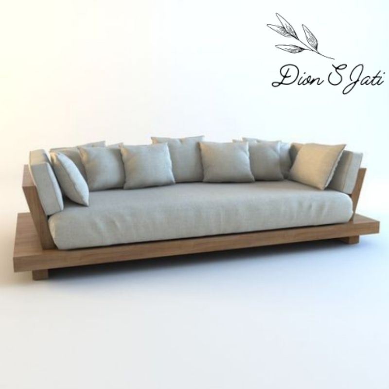 Jual sofa minimalis kayu jati modern sofa aesthetic kayu jati | Shopee ...