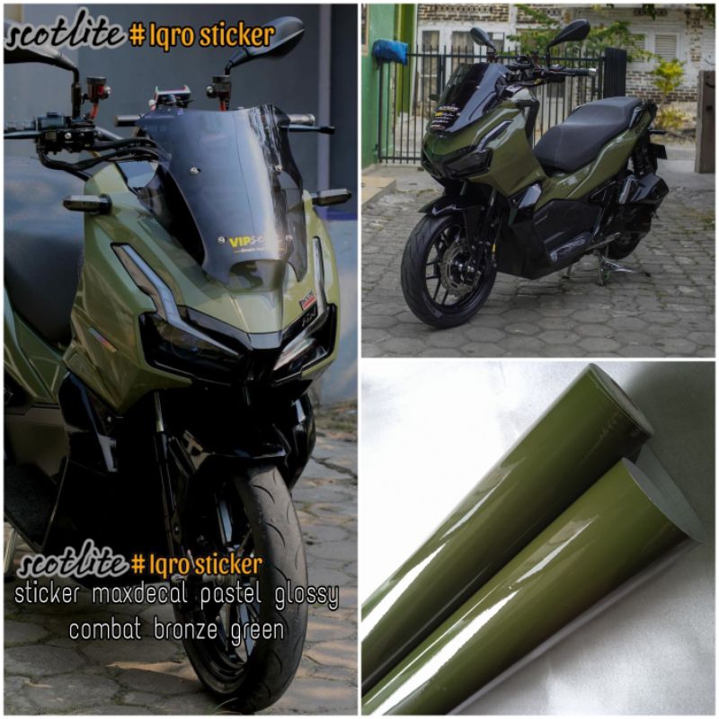 Jual Sticker Skotlet Motor Combat Bronze Green Pastel Glossy Maxdecal Sticker Scotlite Hijau ...